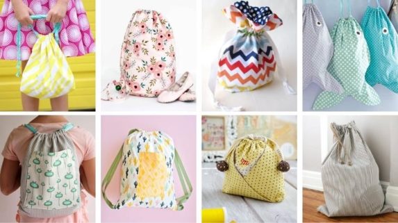 17 Easy Drawstring Bag Patterns to Sew In One Hour or Less - Ideal Me
